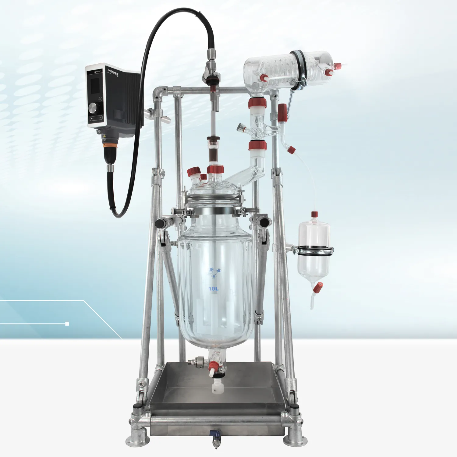 Système de distillation complet avec réacteur thermostaté